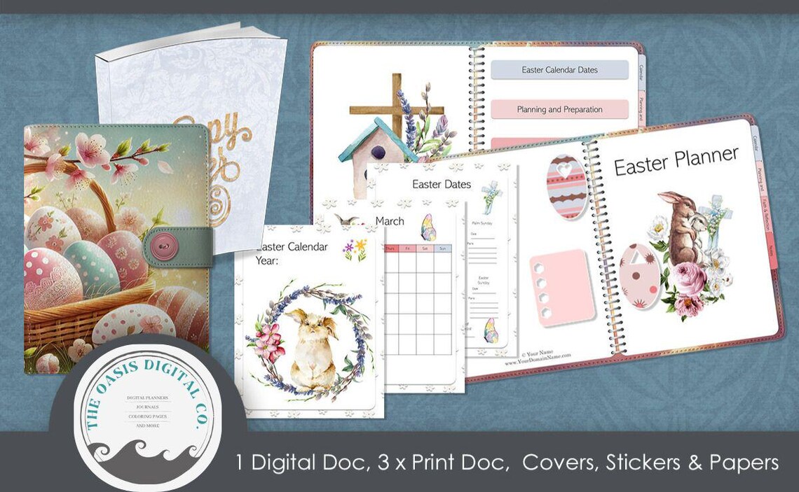 Easter Planner Printable Planner Template Basket & Egg Hunt Planner ...