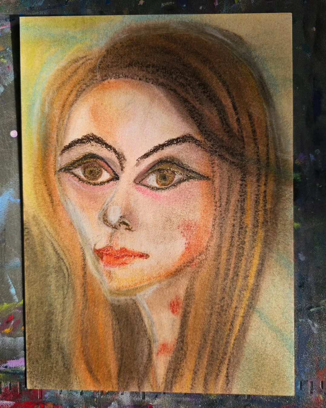 Bloodmoon Healing Art Original Expressionism Woman Portrait by Wei Wei ...