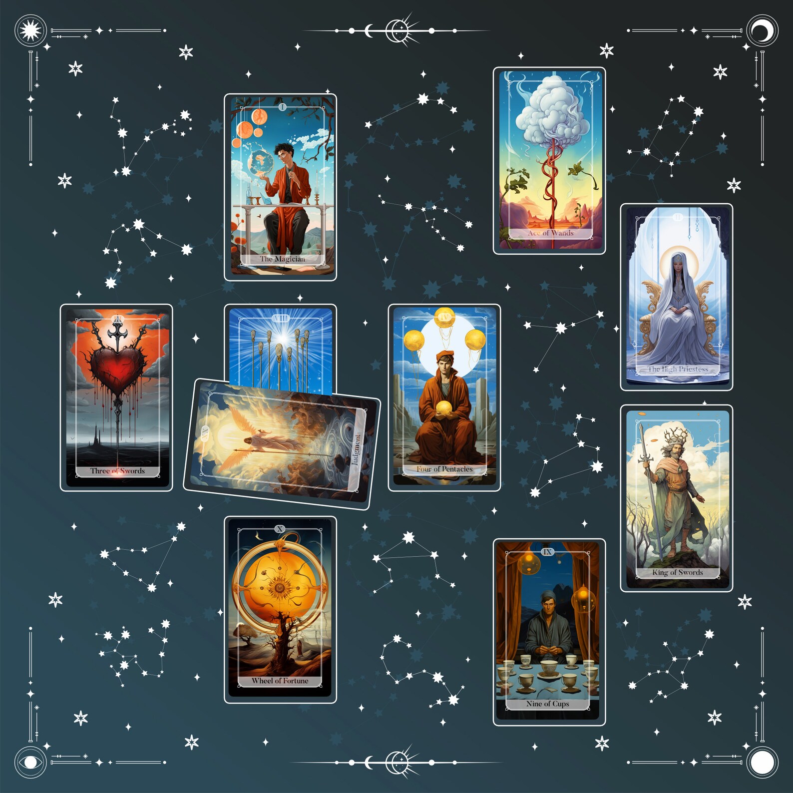 Tarot Spread Cloth With Celtic Cross, Tarot Reading Cloth to Learn ...