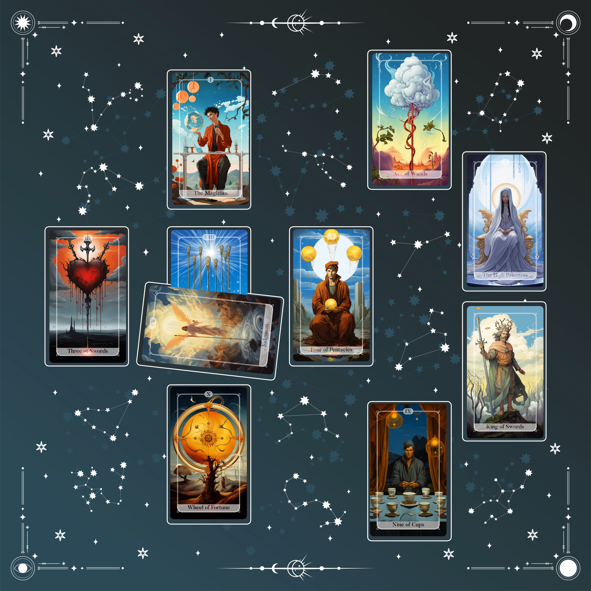 Tarot Spread Cloth With Celtic Cross, Tarot Reading Cloth to Learn ...