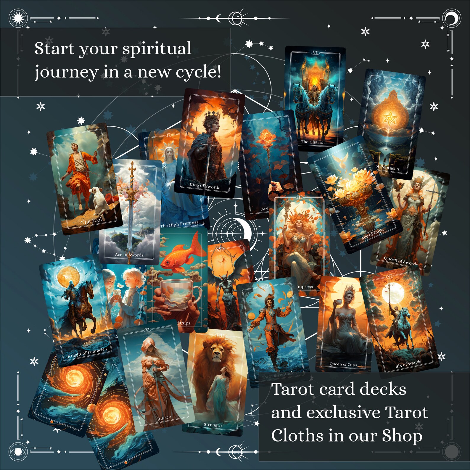 Tarot Spread Cloth With Celtic Cross, Tarot Reading Cloth to Learn ...