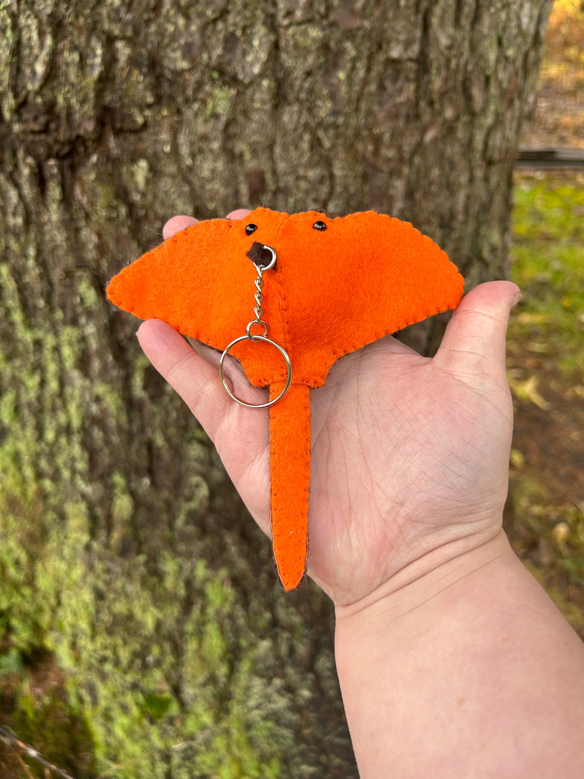 Halloween Pumpkin Felt Stingray Keychain - Etsy