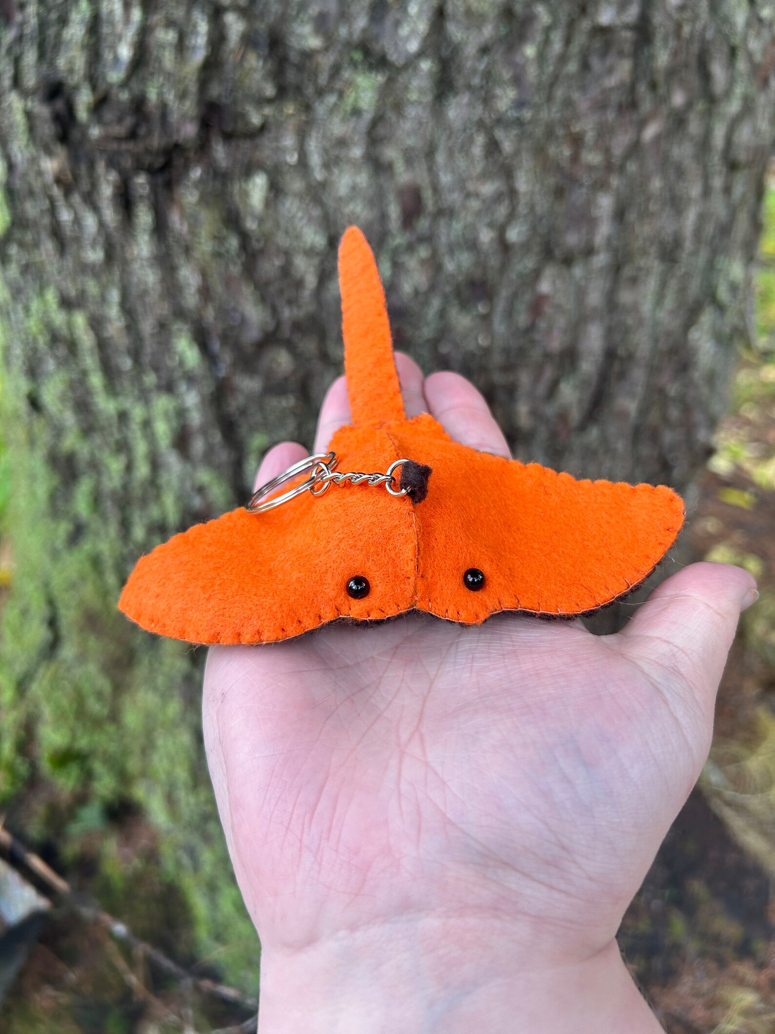 Halloween Pumpkin Felt Stingray Keychain - Etsy
