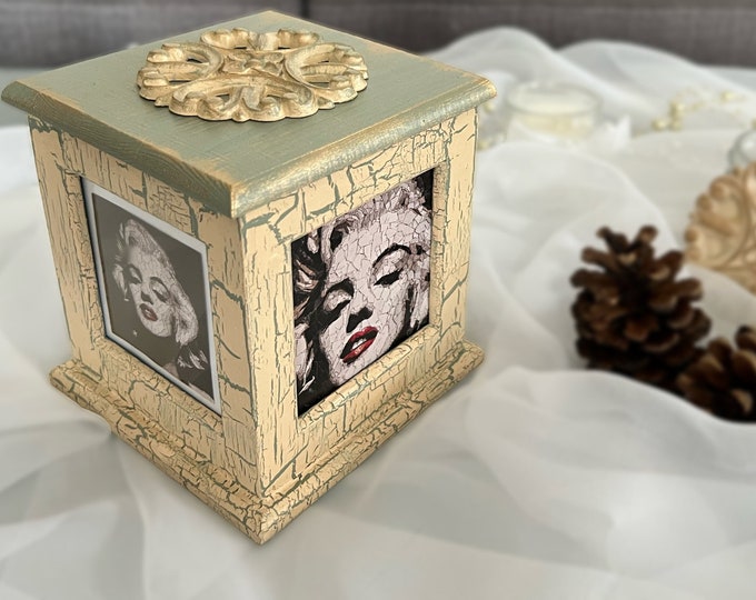 Revolving Photo Frame | 360 Spin Photo Cube | Wooden Photo Frame ...