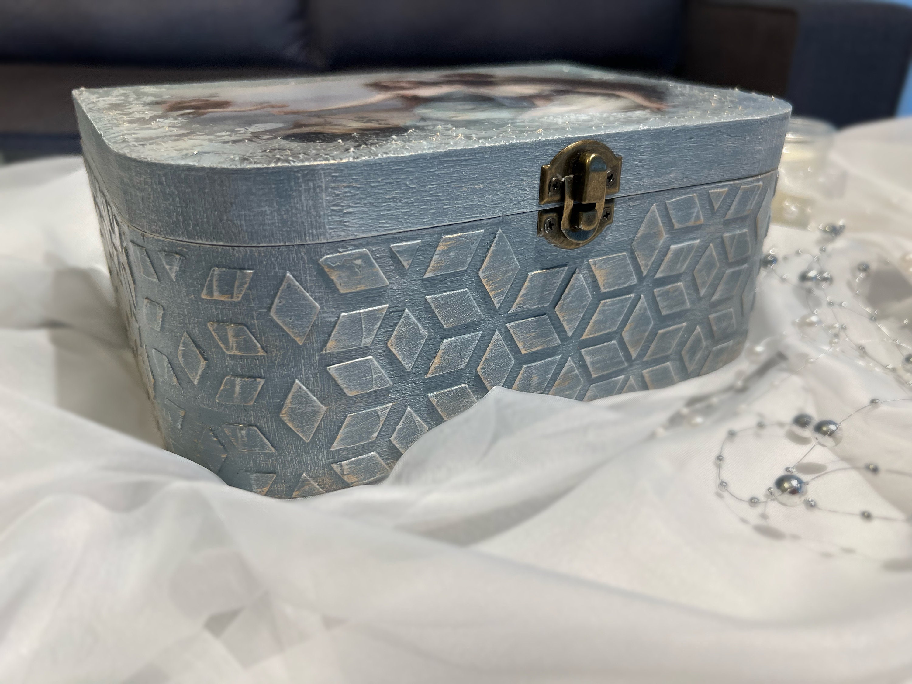 Wooden Box | Grey Box | Female Box | Christmas Gift | Gift Box | Medium ...