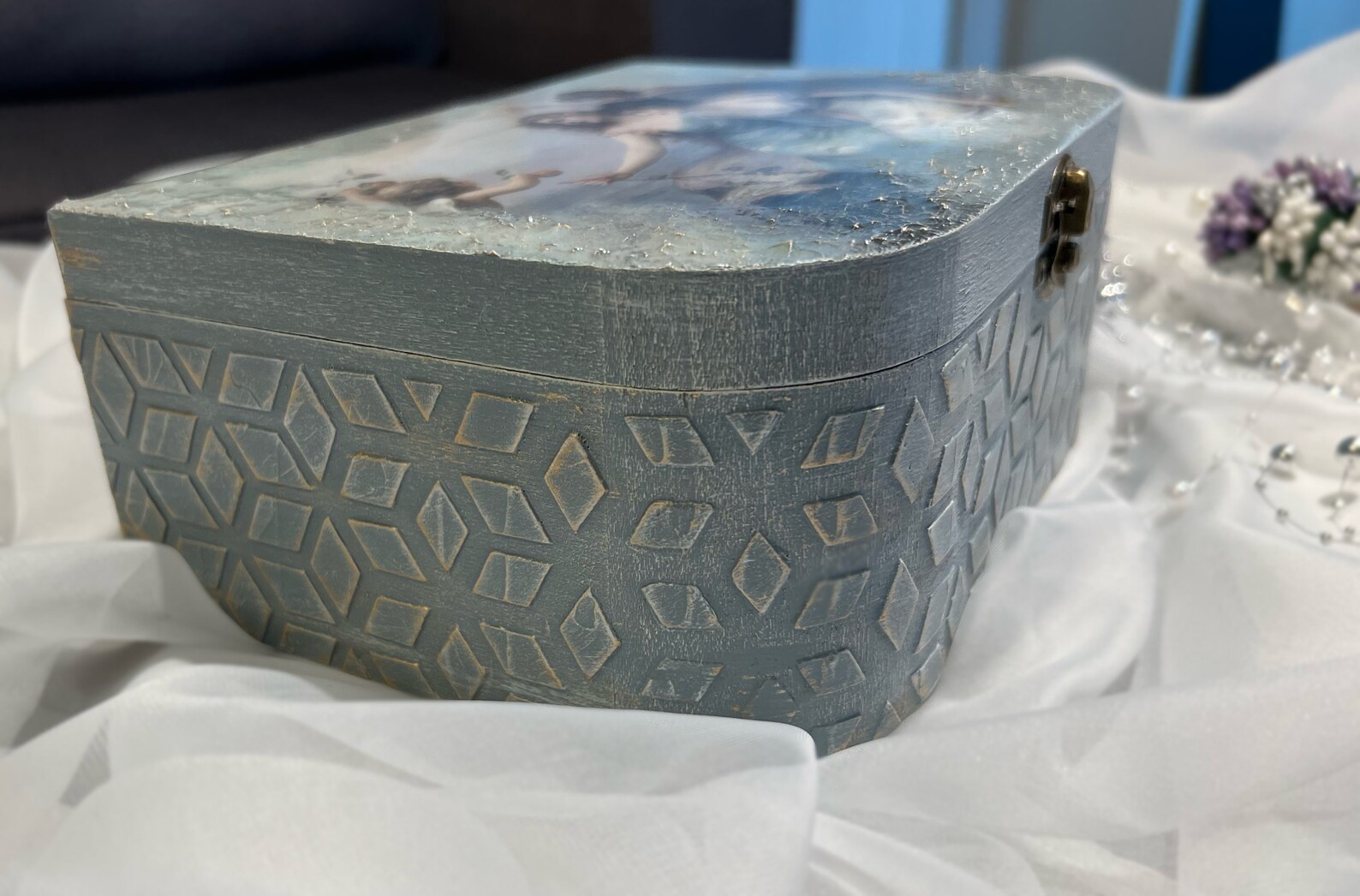 Wooden Box | Grey Box | Female Box | Christmas Gift | Gift Box | Medium ...