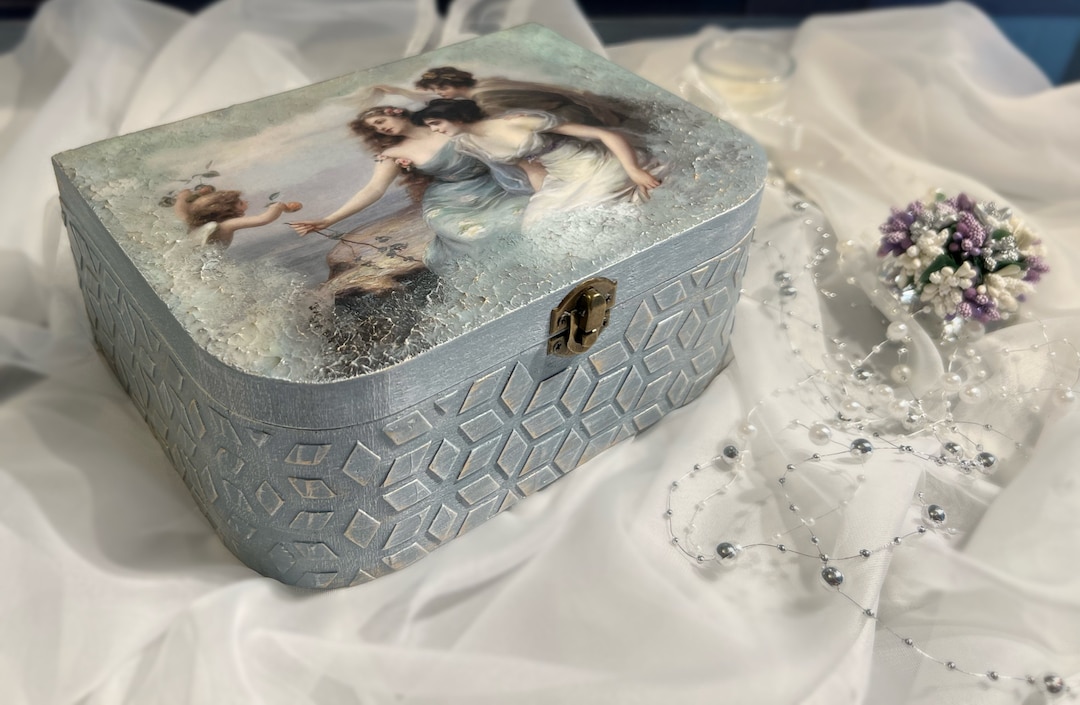 Wooden Box | Grey Box | Female Box | Christmas Gift | Gift Box | Medium ...
