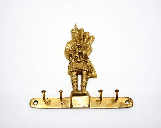 Vintage Brass Scottish Bagpipe Theme Key Hook Wall Rack Bagpiper Piper ...