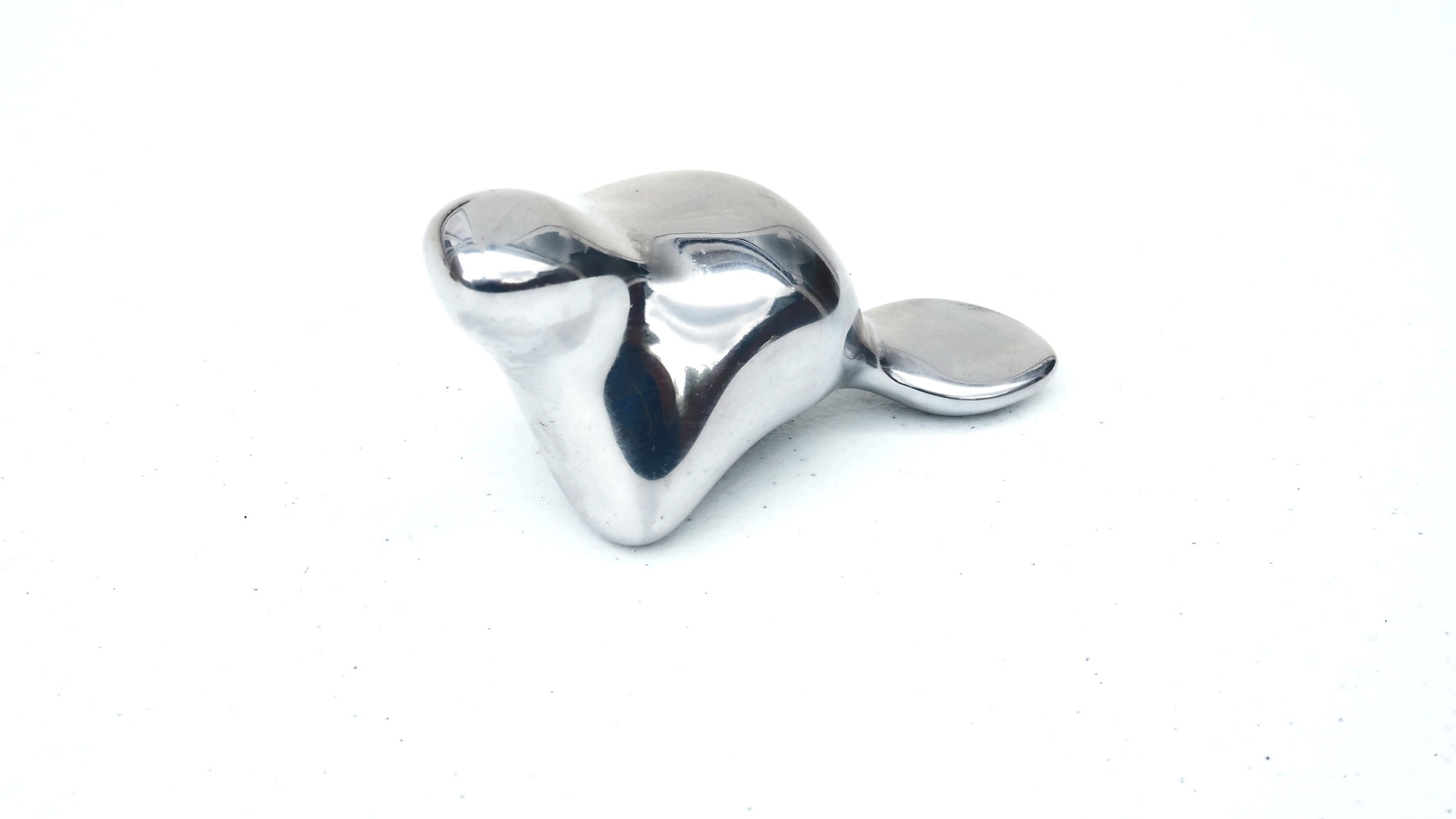 Vintage Modern Art Stylized Polished Chrome or Aluminum Sculpture of A ...