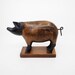 Vintage Wooden Pig Statue Wood and Metal From A Butchers Shop Window ...