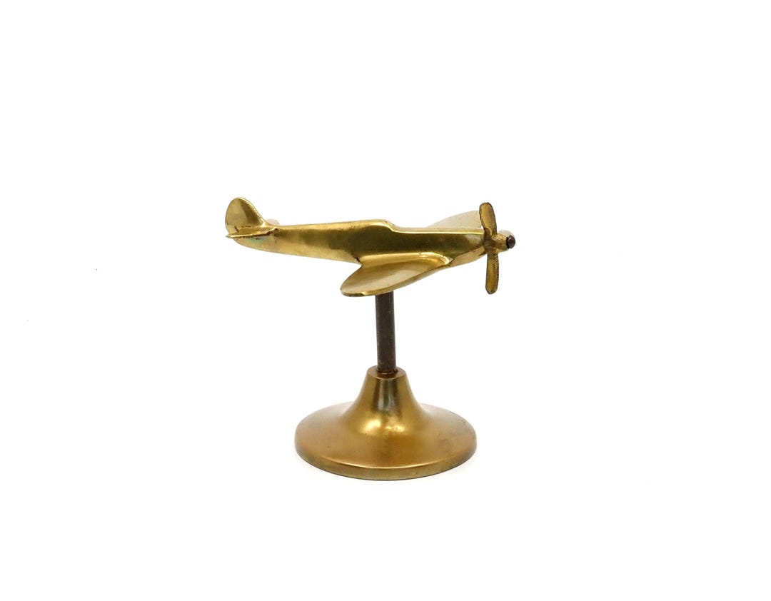 Vintage Brass Table Top Model of A Spitfire - WW2 RAF Royal Air Force ...
