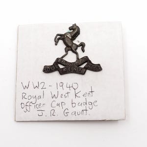 WW2 British Army Cap Badge With Slider 1940 the Royal West Kent ...