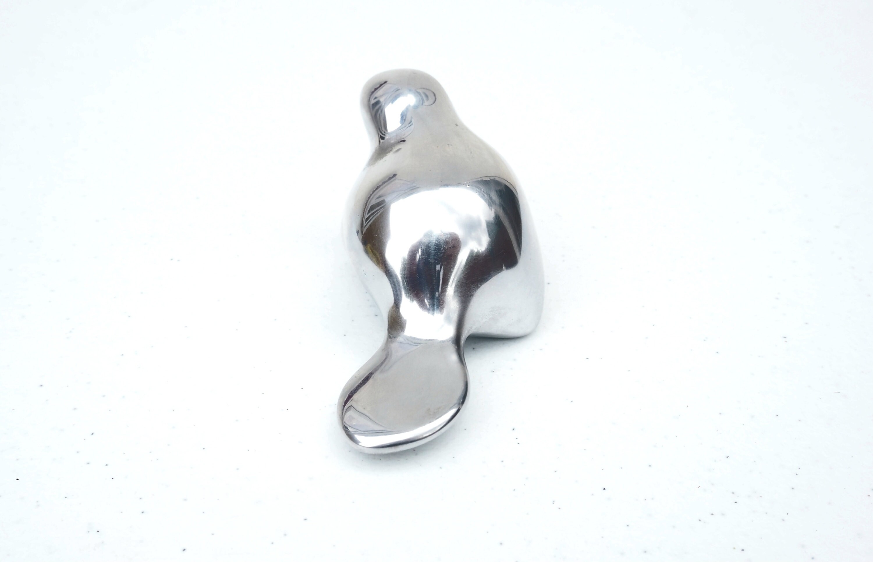 Vintage Modern Art Stylized Polished Chrome or Aluminum Sculpture of A ...