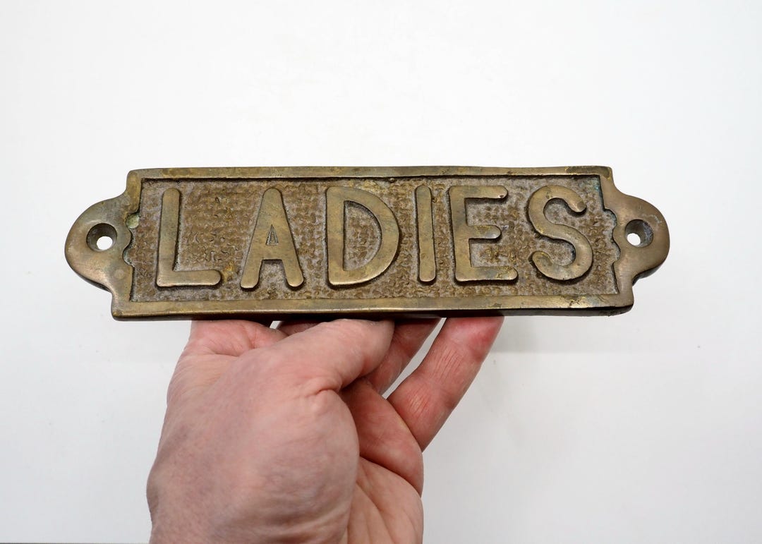 Original Vintage Brass Pub Toilet Sign Ladies Plaque Deacon Brodie's ...