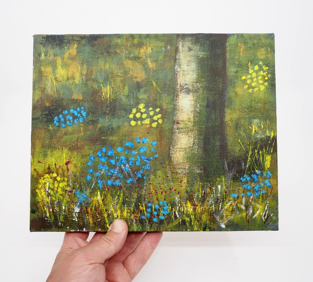Original Impressionist Oil Painting on Canvas - Forest Landscape With ...