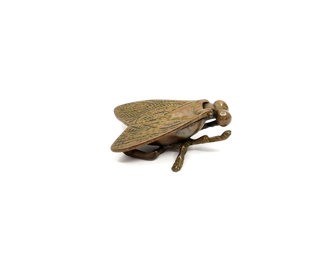 Antique 1920's English Brass Bug Box Vintage Fly Ashtray, Insect ...