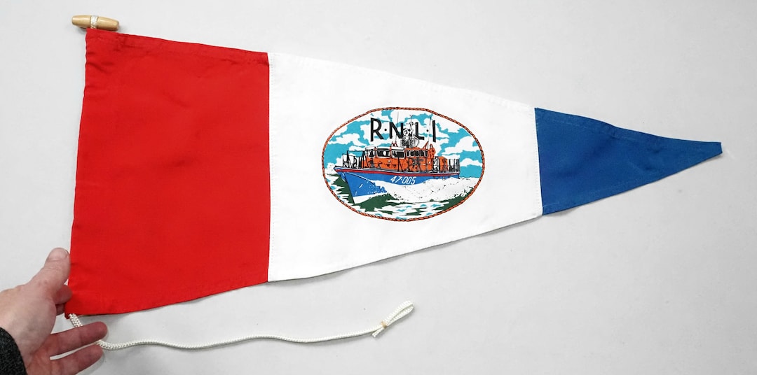 Large Vintage Original RNLI Flag - 47-005 Ethel Anne Measures Lifeboat ...