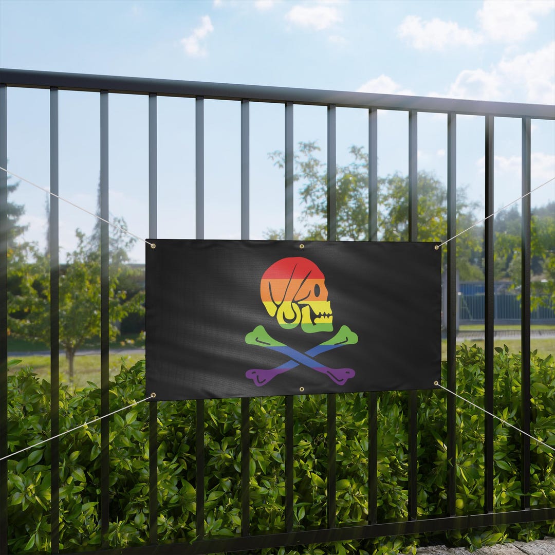 Rainbow Pirate Banner - Etsy