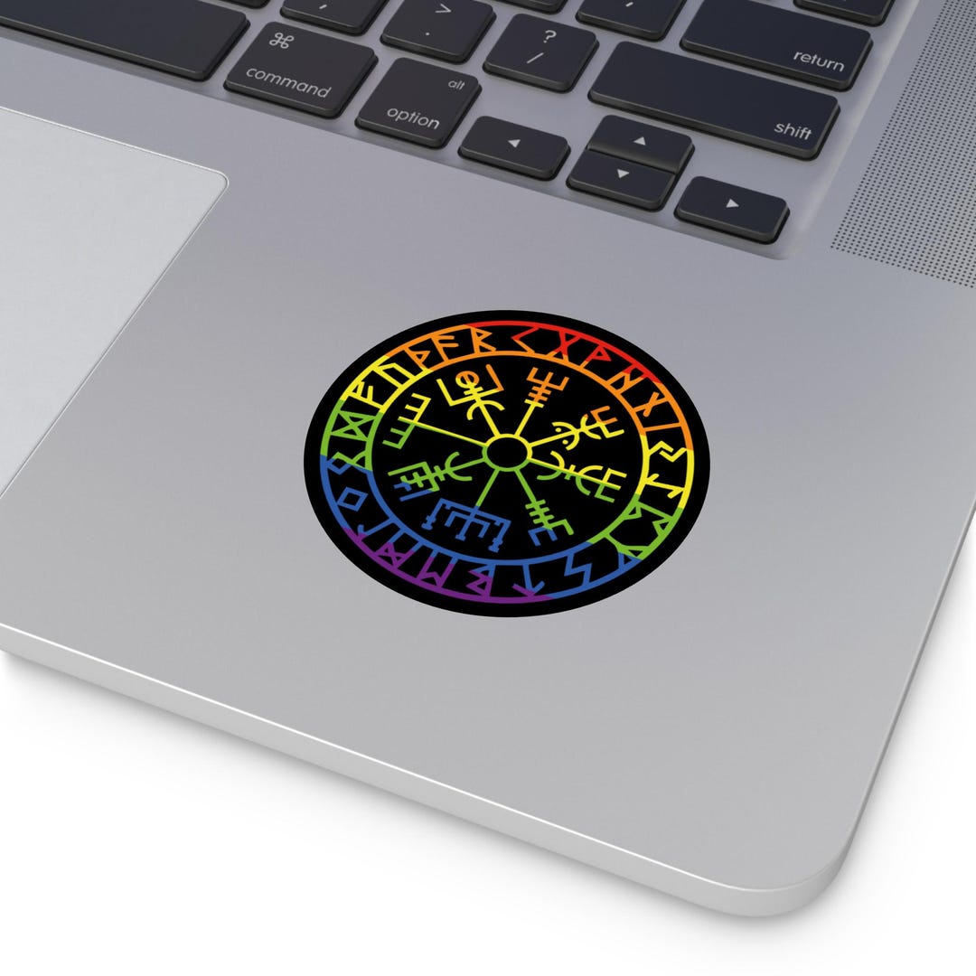 Rainbow Viking Compass - Sticker - Vegvisir - Etsy