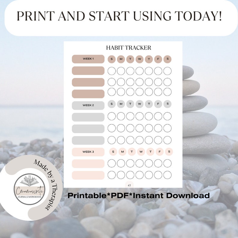 Habit Tracker Printable, Daily Habit Tracker, Fitness Tracker, Daily ...