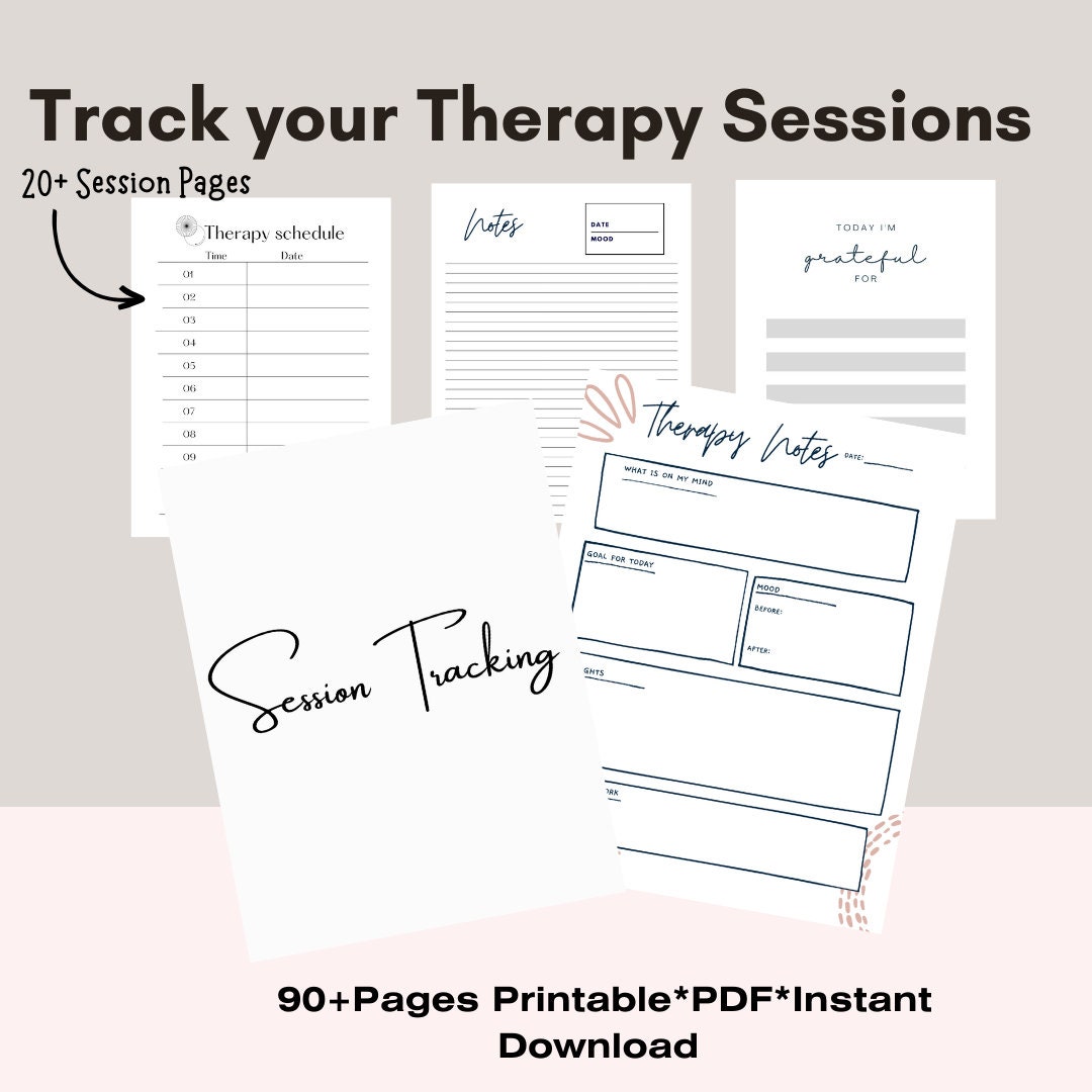 Therapy Tracking Journal, Progress Journal, Self Care Printable ...