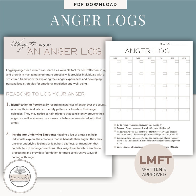 Anger Management Workbook for Adults: CBT Skills & Exercises (PDF ...