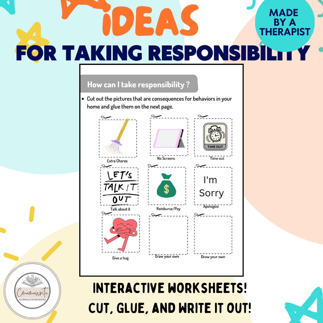 Kids Apology & Responsibility Worksheet: Emotional Intelligence (PDF ...