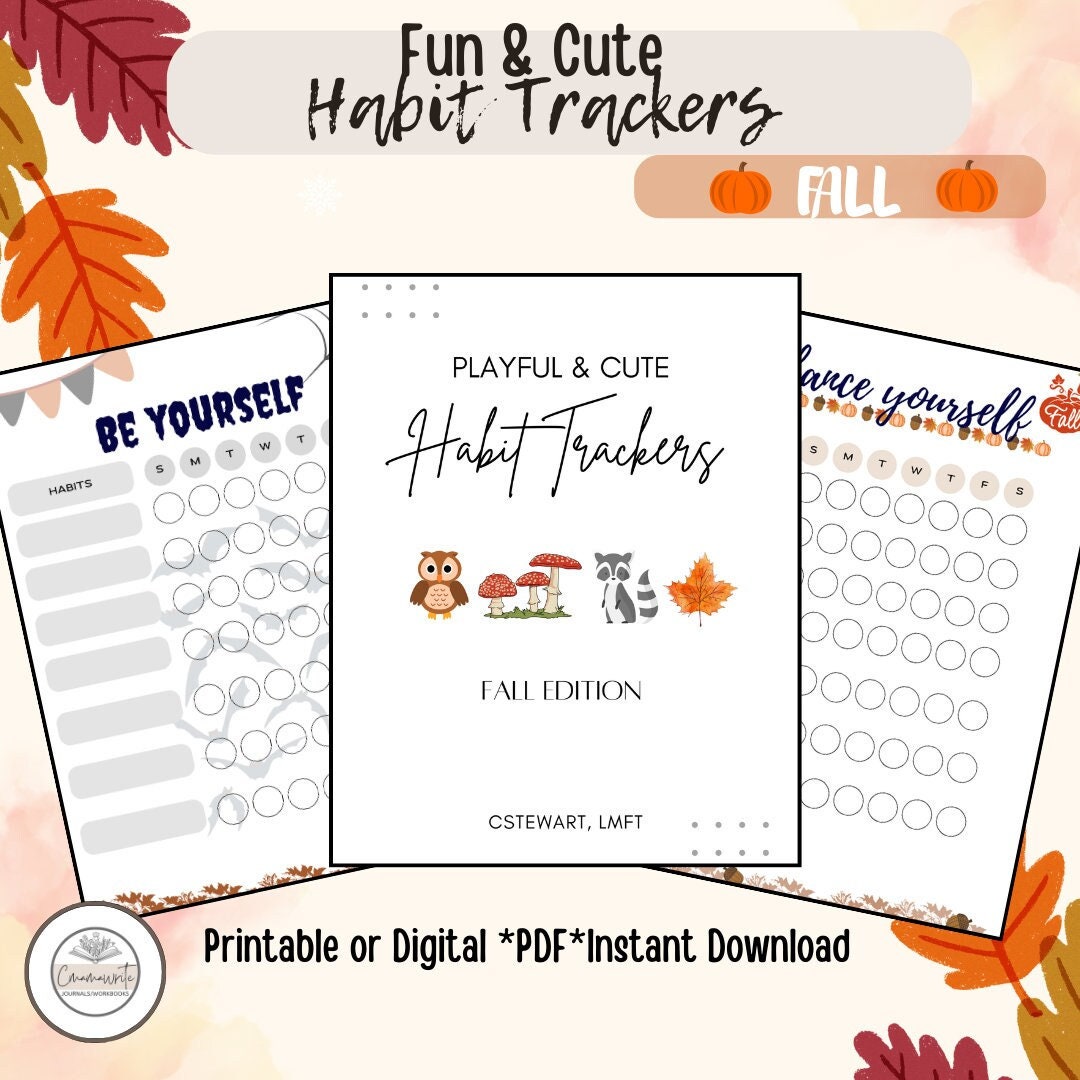 Fall Habit Tracker Printable: Halloween, Thanksgiving Themes (PDF) - Etsy
