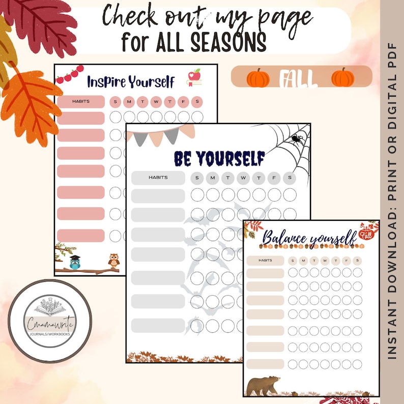 Summer Habit Trackers Printable, Kids Goal Setting (digital PDF) - Etsy