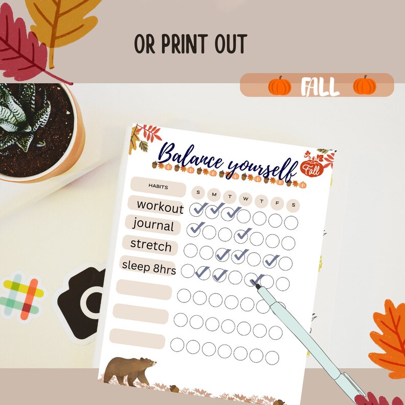 Fall Habit Tracker Printable: Halloween, Thanksgiving Themes (PDF) - Etsy