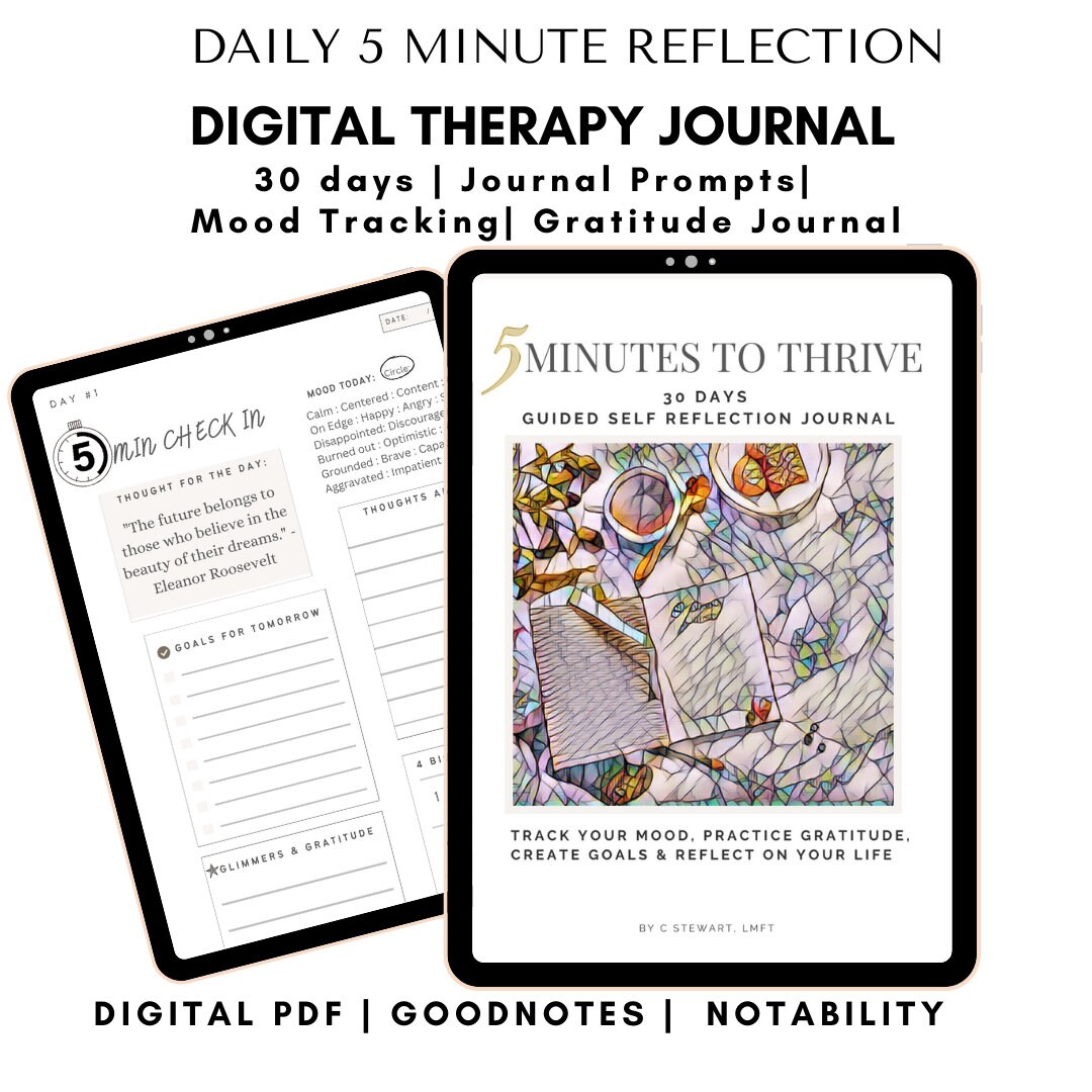 5 Minute Journal Interactive PDF, 30 Days of Journal Prompts, 30 Day ...