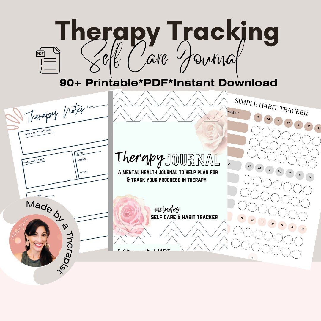 Therapy Tracking Journal, Progress Journal, Self Care Printable ...