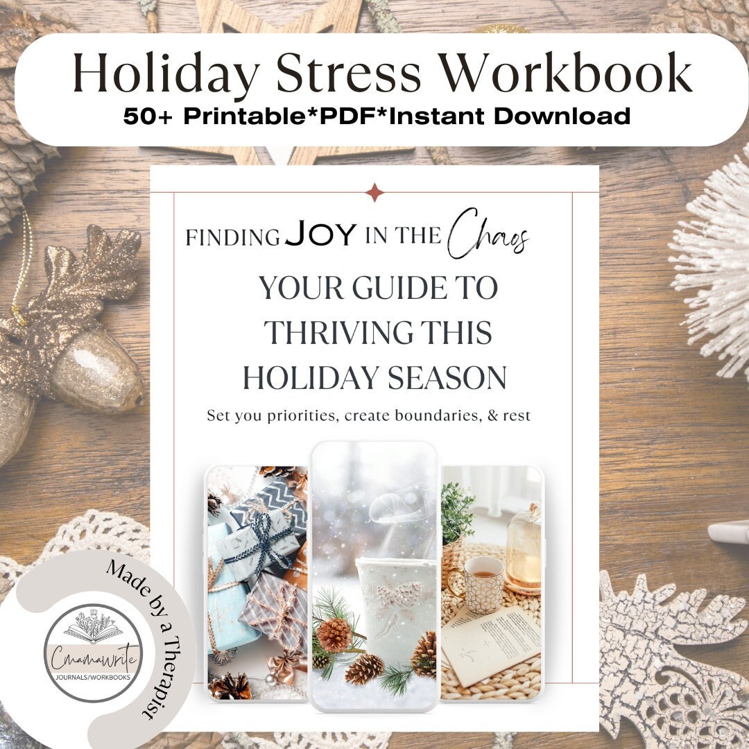 Holiday Stress Workbook, Stress Workbook, Christmas Workbook, Holiday ...