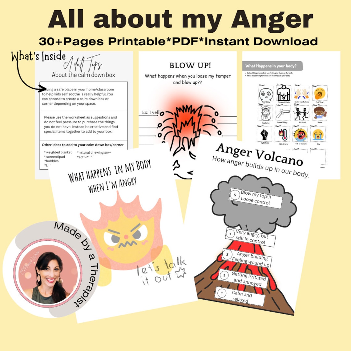 Kids Anger Workbook, Kids Therapy Workbook, Anger Workbook, Emotional ...