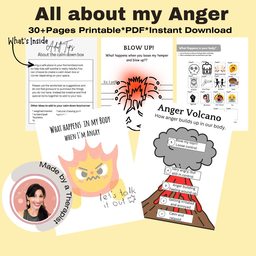 Kids Anger Workbook, Kids Therapy Workbook, Anger Workbook, Emotional ...