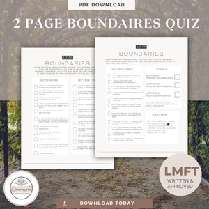 Boundaries Quiz: Adult Self-reflection Worksheet (PDF Download) - Etsy