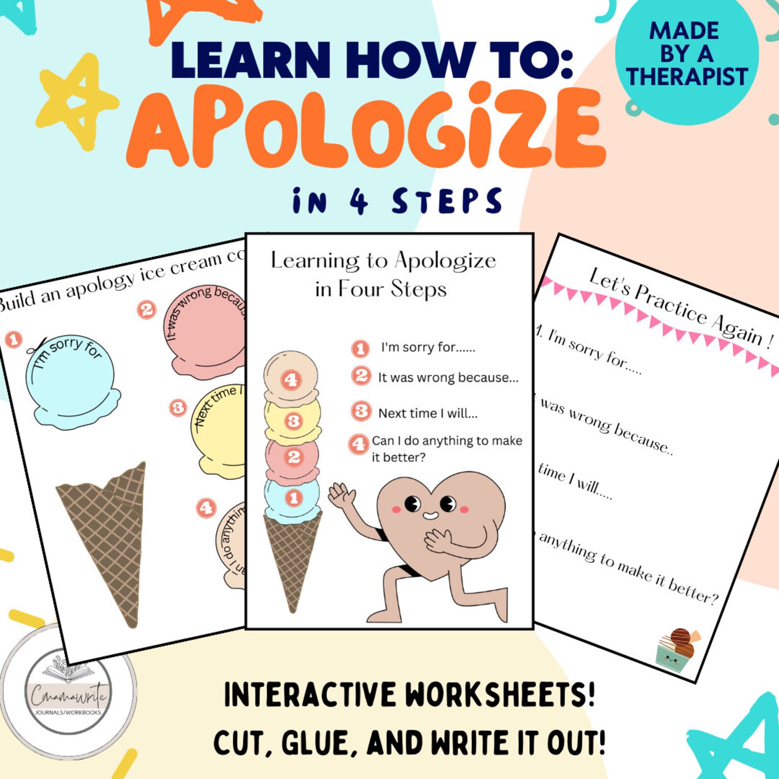 Kids Apology & Responsibility Worksheet: Emotional Intelligence (PDF ...