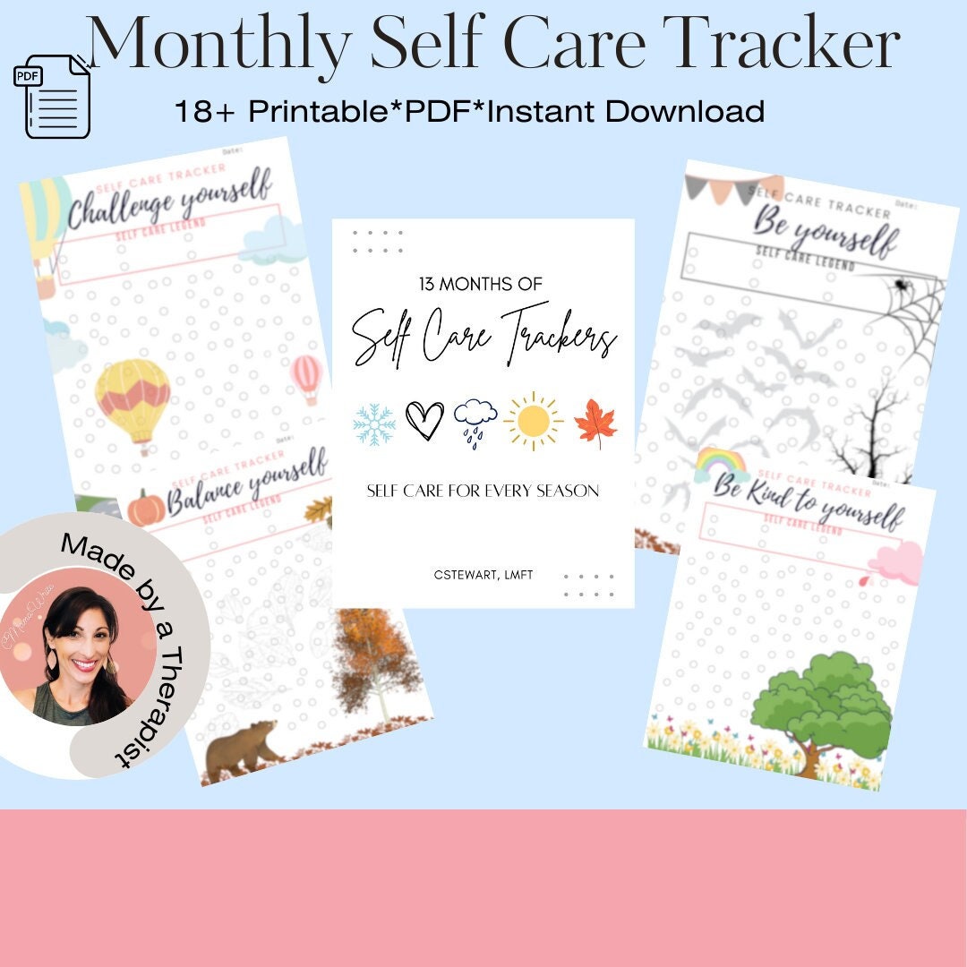 Monthly Self Care Tracker Printable Cute Self Care Tracker - Etsy Australia