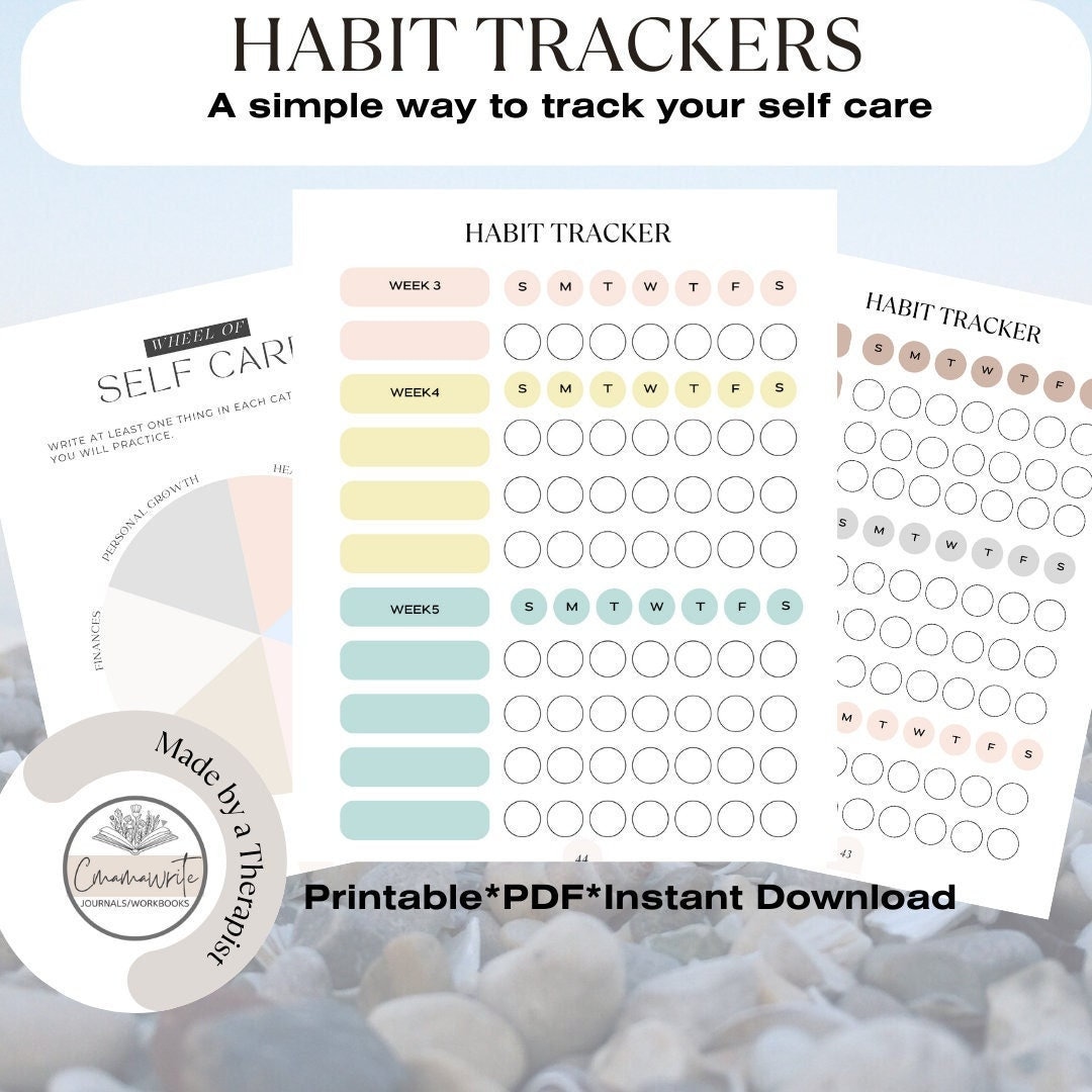 Simple Habit Tracker, Self Care Wheel Printable, Simple Self Care ...