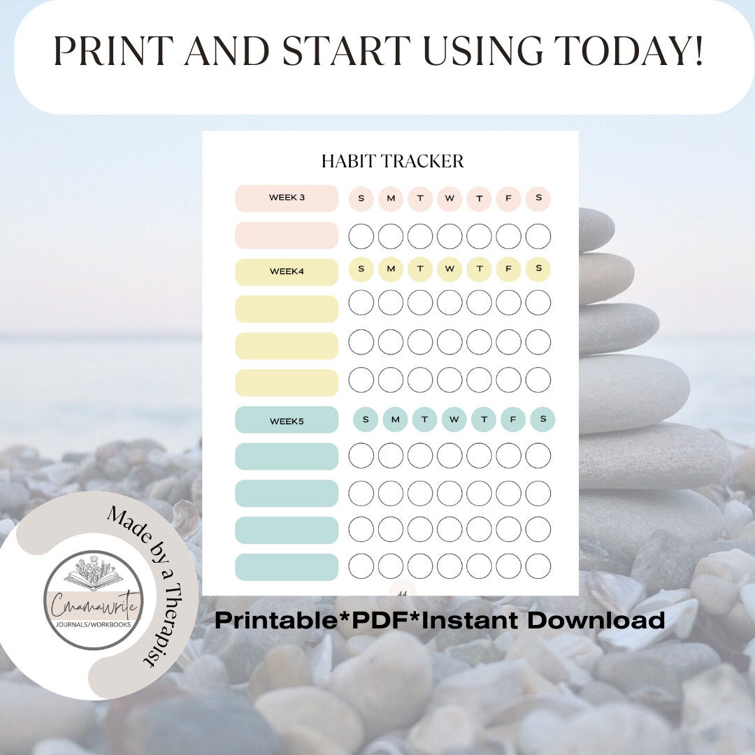 Habit Tracker Printable, Self Care Printable, Simple Self Care Tracker ...