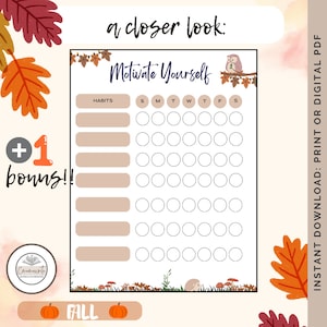 Fall Habit Tracker Printable: Halloween, Thanksgiving Themes (PDF) - Etsy
