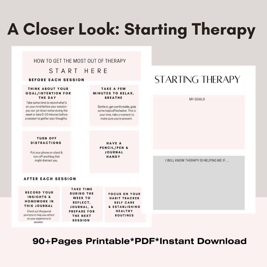 Therapy Tracking Journal, Progress Journal, Self Care Printable ...