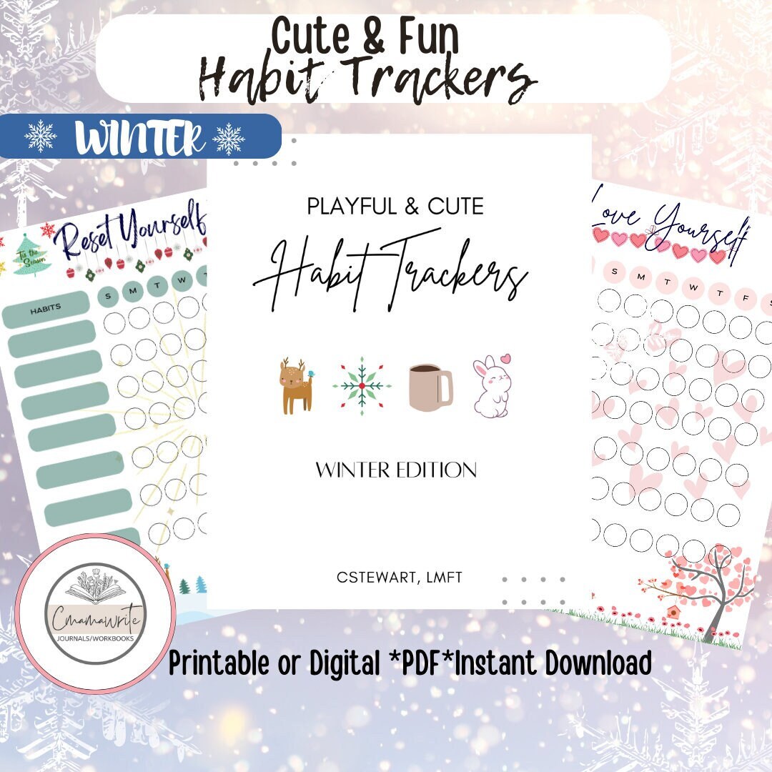 Winter Habit Tracker PDF: Christmas & New Year Goals (digital Download ...