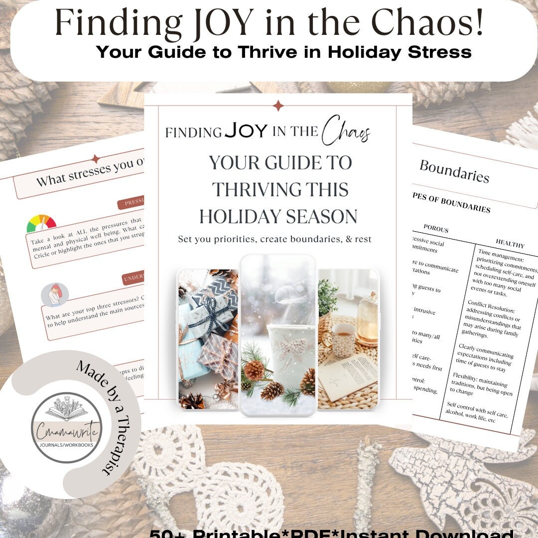 Holiday Stress Planner, Holiday Self Care Printable, Holiday Boundaries ...