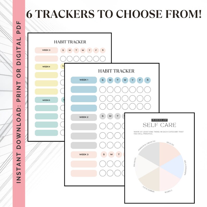 Digital Habit Tracker: Self Care Checklist (printable PDF) - Etsy