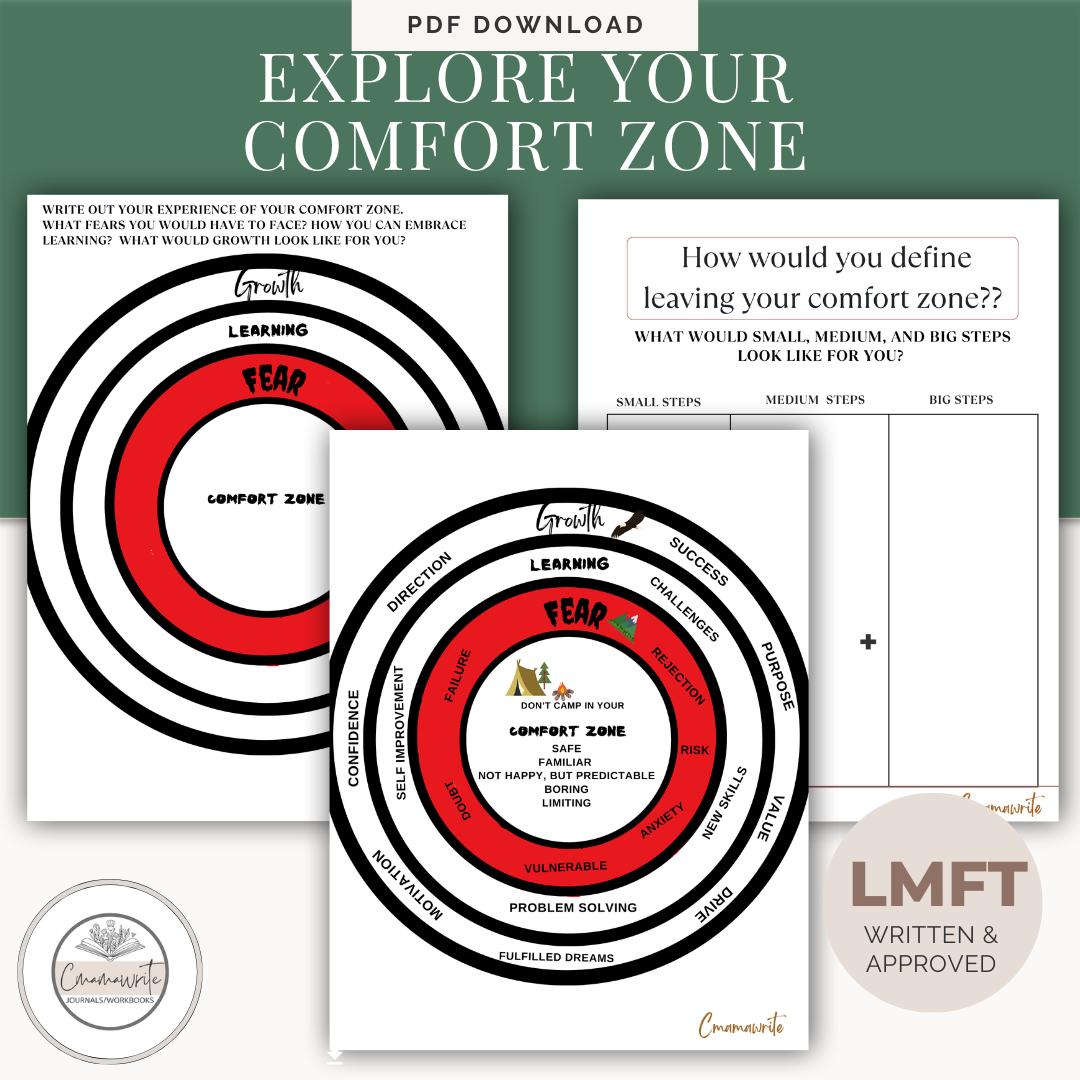 Comfort Zone Worksheets: Therapy & Personal Growth (PDF) - Etsy