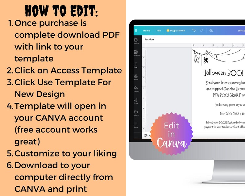 Editable Halloween Boo Grams Fundraiser, PTA PTO Fall Fundraiser ...
