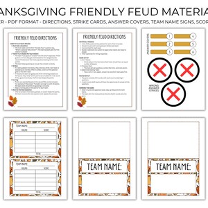 Thanksgiving Friendly Feud Game – Printable Thanksgiving Game, Fall ...