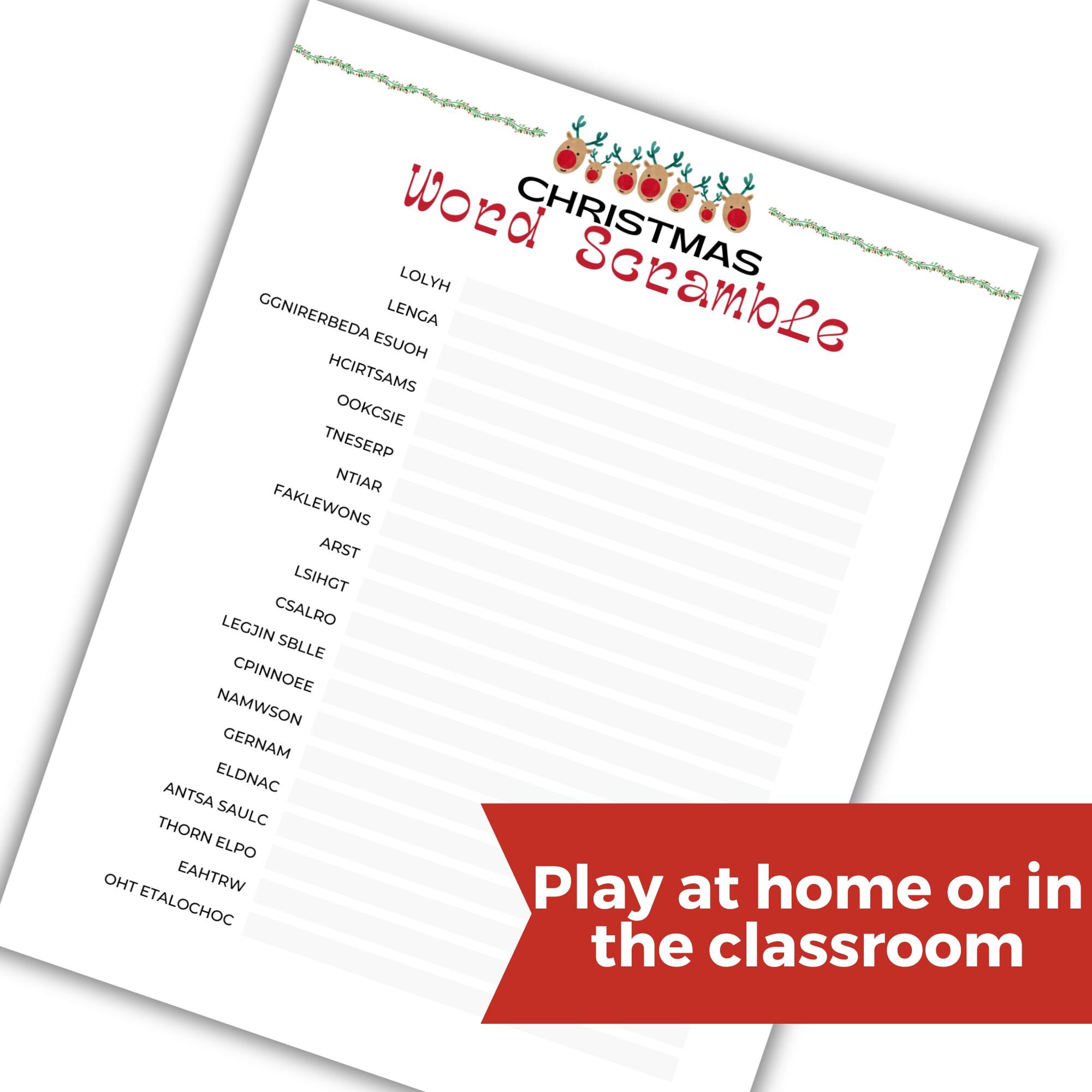 Christmas Word Scramble Game Word Scramble Holiday Game fun - Etsy