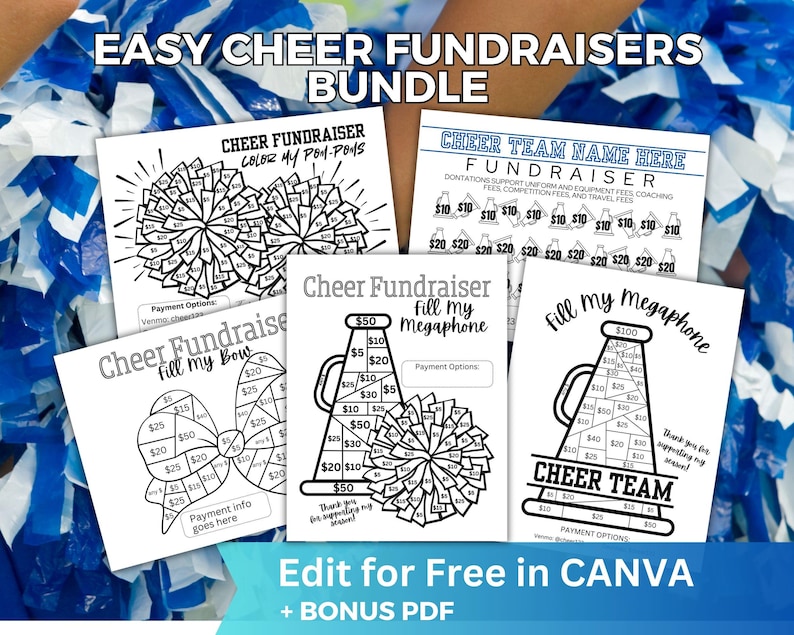 Editable Cheer Fundraiser Flyer Printable Bundle, Cheerleading Team ...